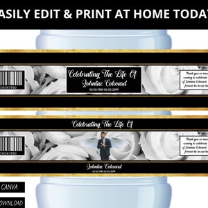 White Rose Heavenly Sky Funeral Template Bundle, Funeral Chip Bag ...