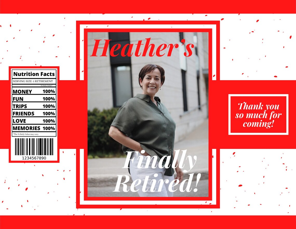 Red and White Retirement Party Template Bundle Happy - Etsy