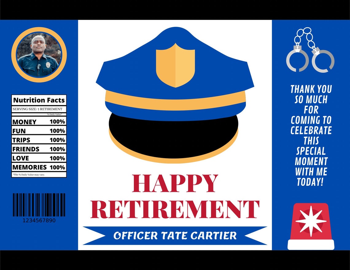 Police Officer Retirement Chip Bag Template Cop Retirement | Etsy