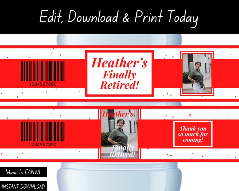 Red and White Retirement Party Template Bundle Happy - Etsy