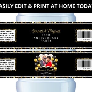 Gold Anniversary Chip Bag, Water Bottle Labels & Candy Bar Wrappers ...