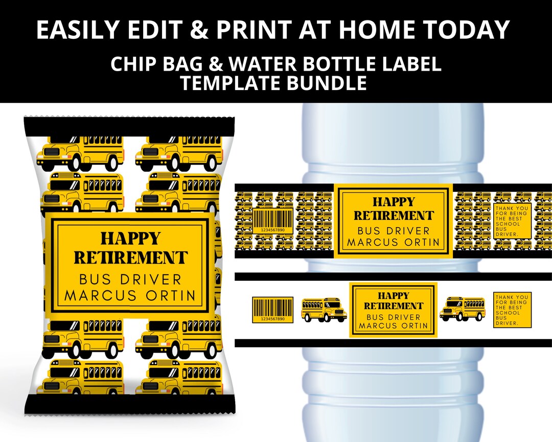 School Bus Driver Retirement Party Template Bundle Bus Driver - Etsy