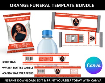 Night Sky Funeral Chip Bag, Water Bottle Labels & Candy Bar Wrappers ...