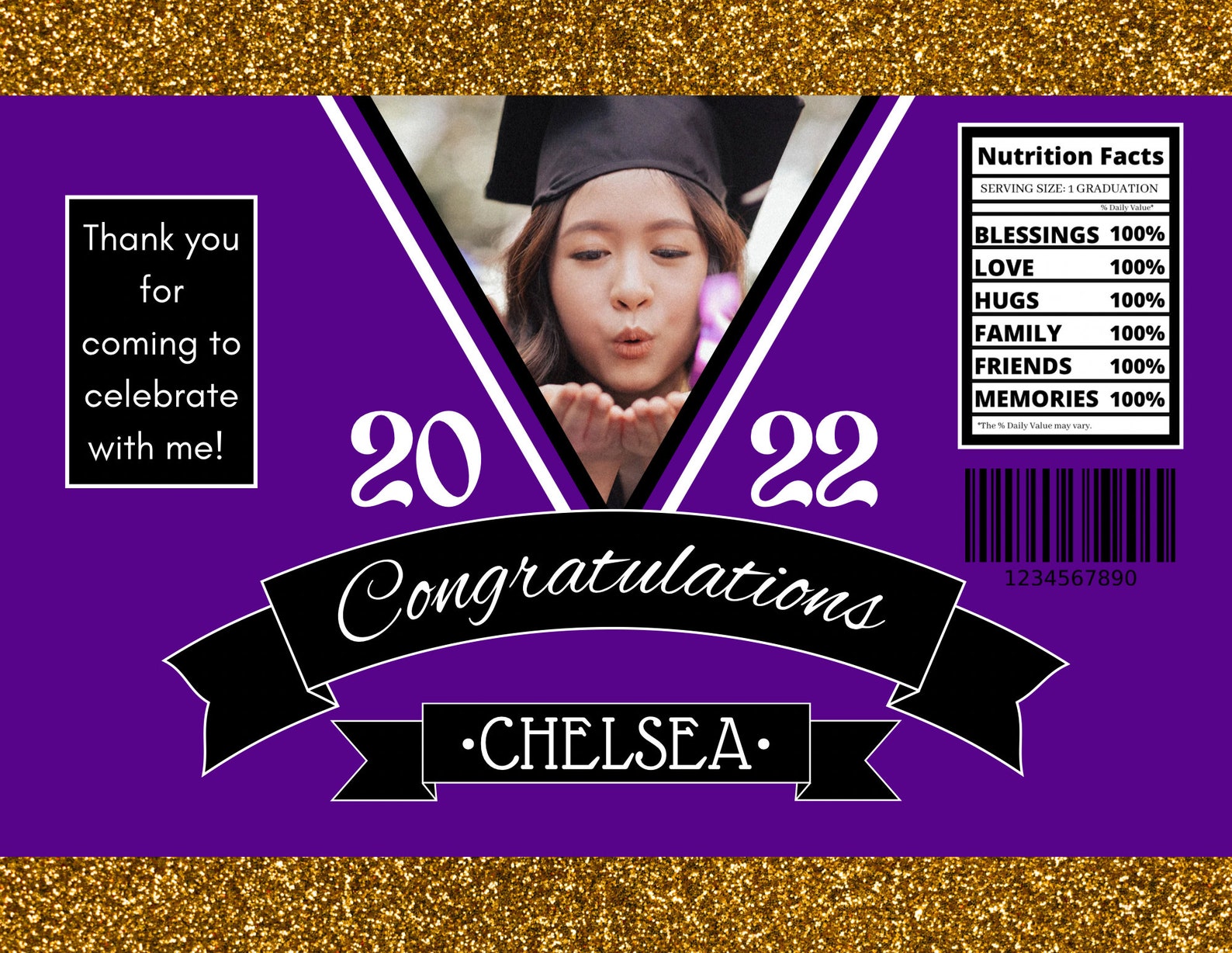 Buy Purple Graduation Chip Bag Template Class Of 2022 Chips 2022 Online