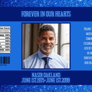 Blue Funeral Chip Bag & Water Bottle Label Template Bundle, Shades of ...
