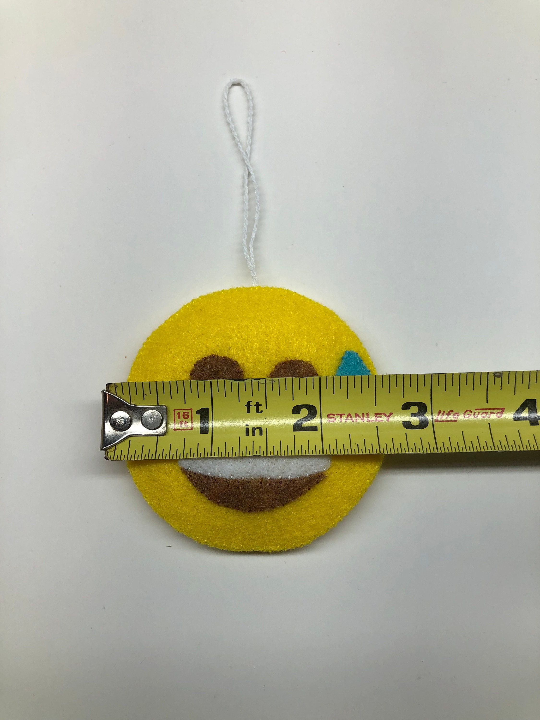 Handmade Felt Emoji Round Ornaments Yellow Laughing Surprised - Etsy