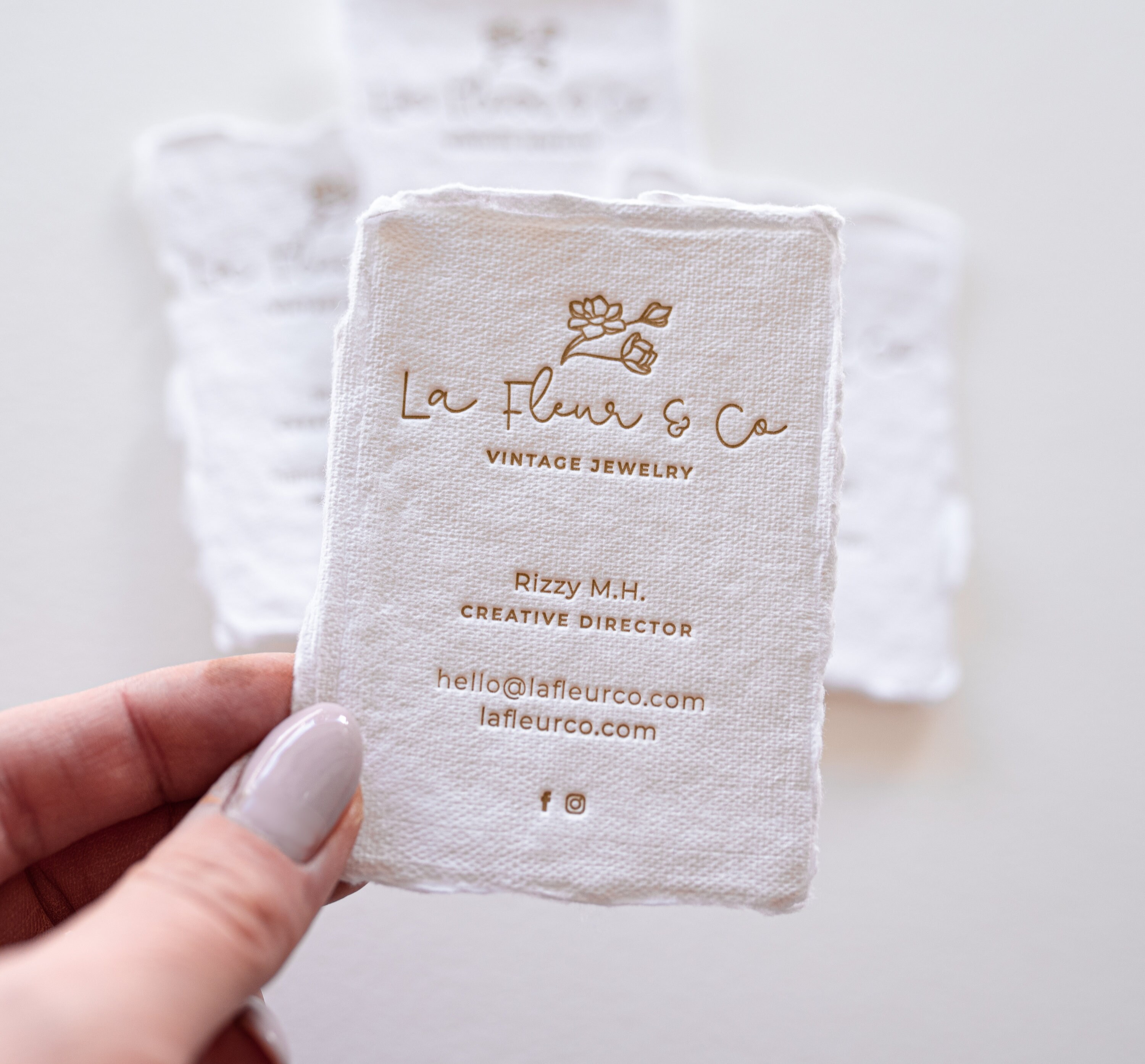 Handmade Deckled Edge Letterpress Unbleached White Business Cards - Etsy