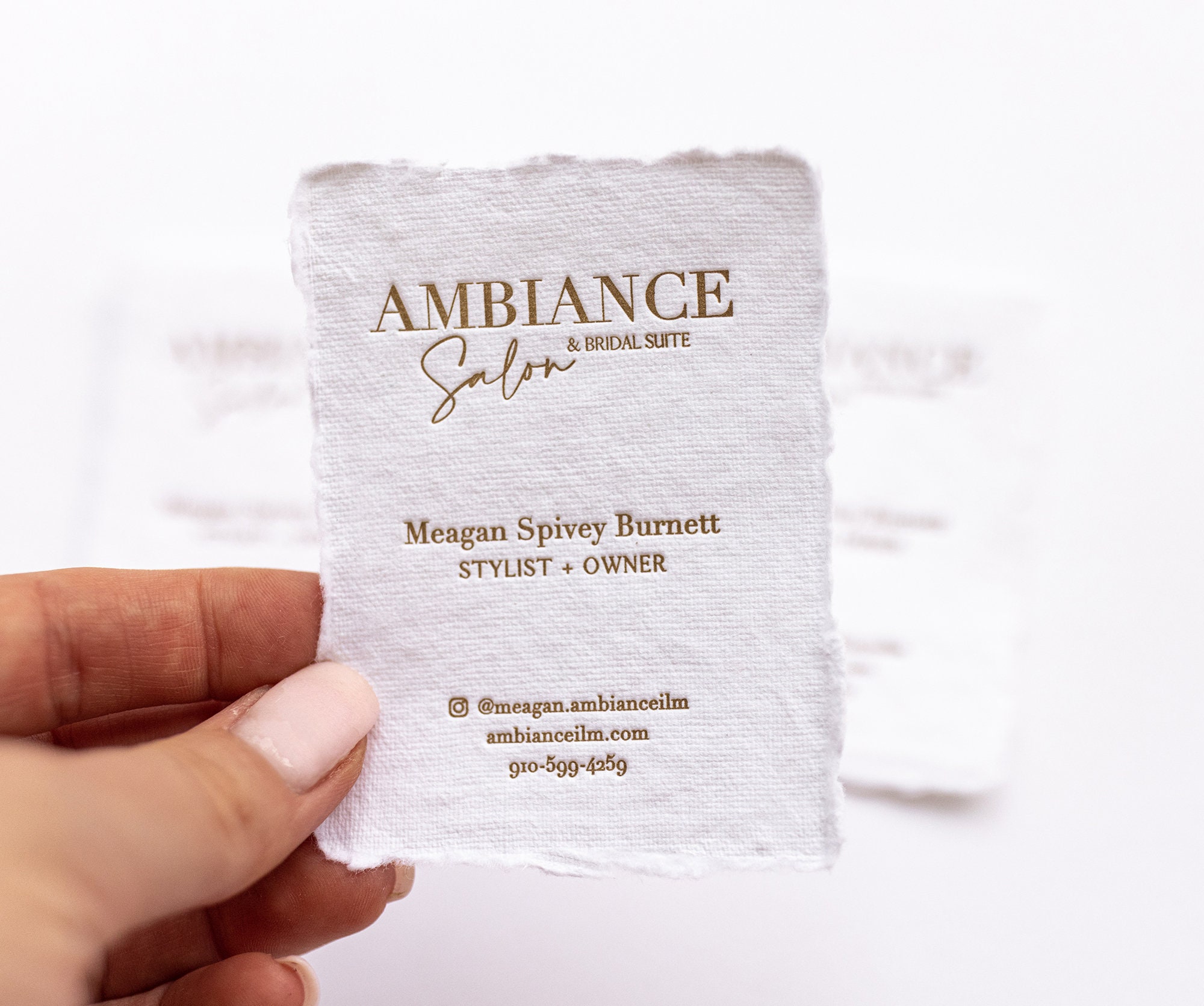 Handmade Deckled Edge Letterpress Unbleached White Business Cards - Etsy