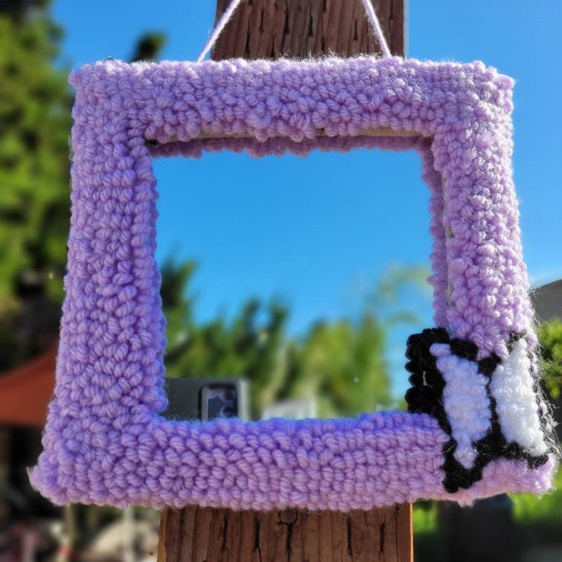 BTS Logo Hand Tufted Mirror, BTS Mirror, Purple Mirror, Punchneedle BTS ...