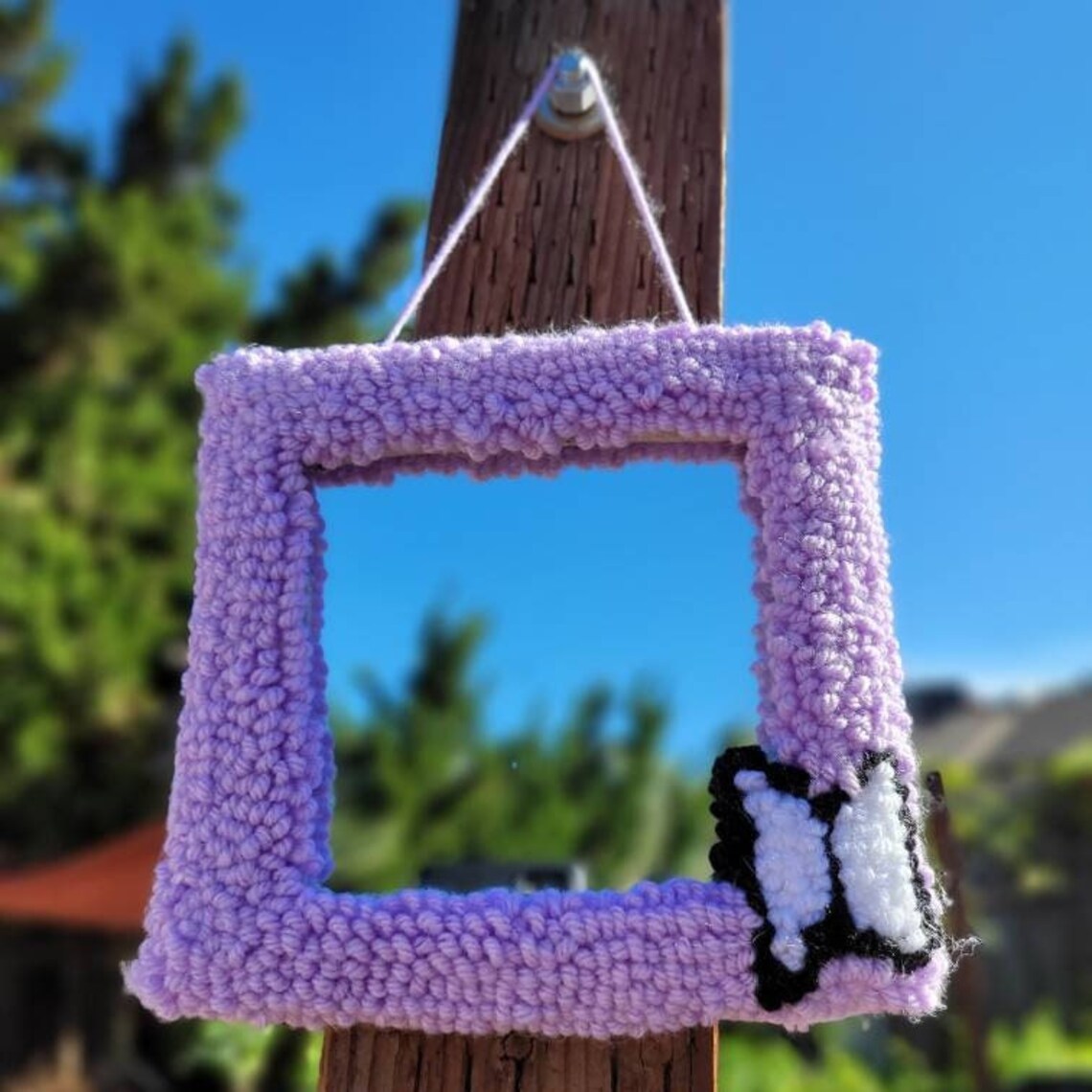 BTS Logo Hand Tufted Mirror, BTS Mirror, Purple Mirror, Punchneedle BTS ...