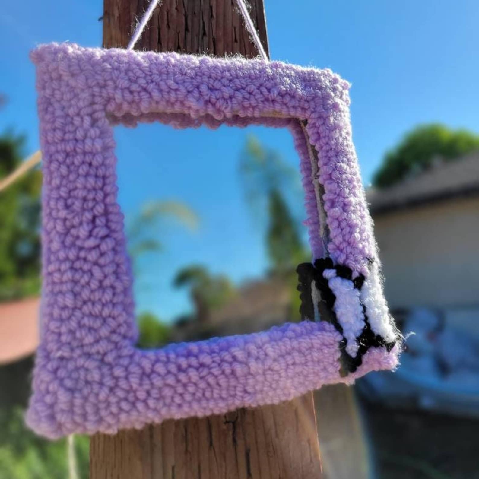 BTS Logo Hand Tufted Mirror, BTS Mirror, Purple Mirror, Punchneedle BTS ...
