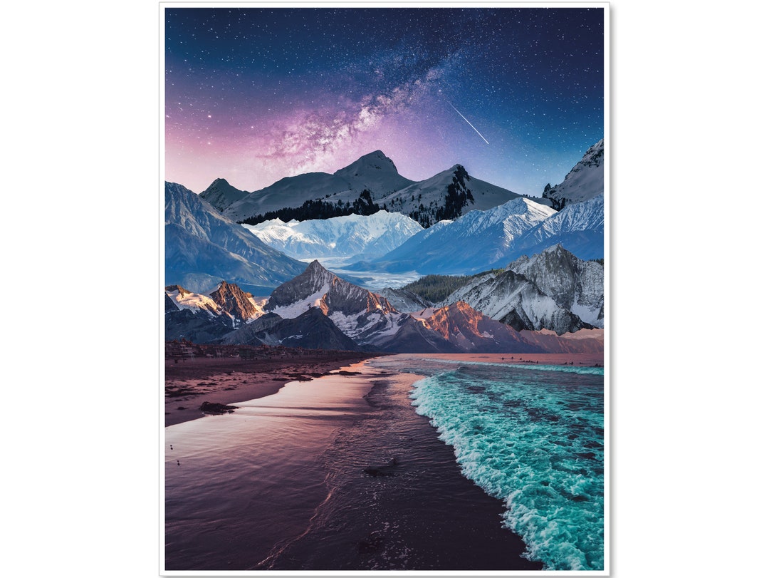 Shooting Star Poster Print Paper Collage - Etsy