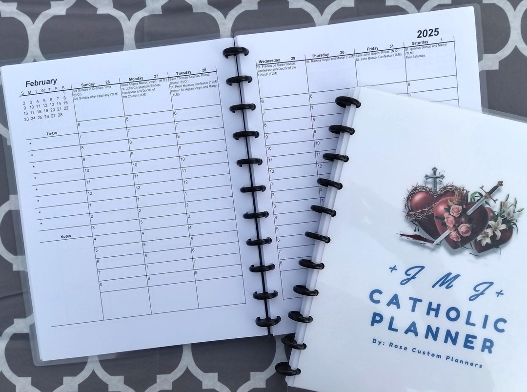 2025 Catholic Planner - Hourly Layout - Discs, Liturgical Calendar ...