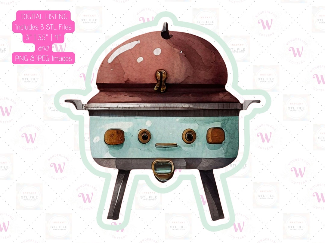 DIGITAL STL BBQ Grill Cookie Cutter Stl Files 3 Sizes: 3 3.5 4 Includes ...