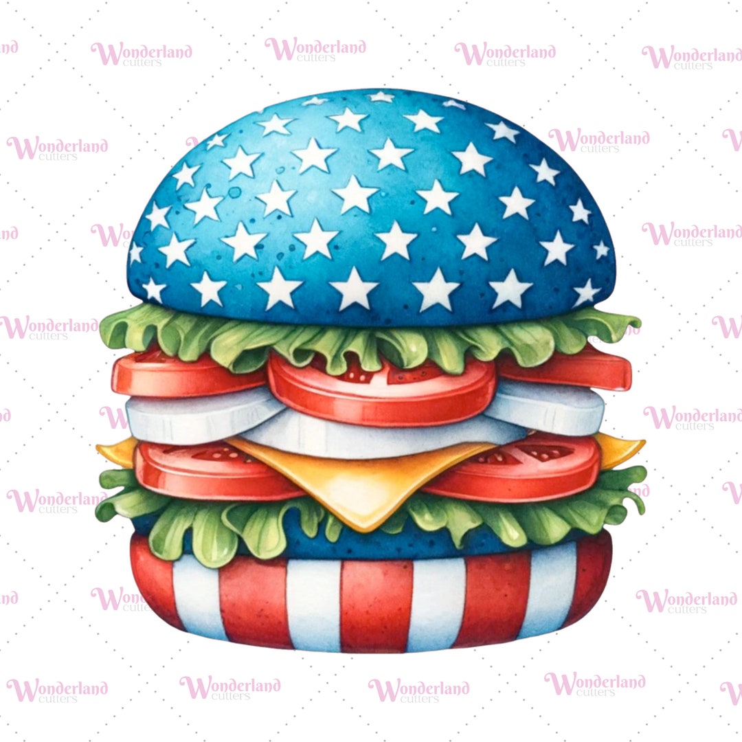 4th of July Hamburger Cookie Cutter With Image - Etsy