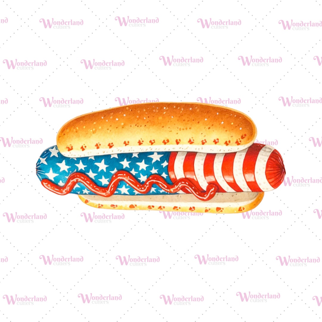DIGITAL STL 4th of July Hot Dog Cookie Cutter STL Files 4 Sizes: 3 3.5 ...