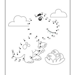 Children's Dinosaur Dot to Dot, Coloring Pages! - Etsy