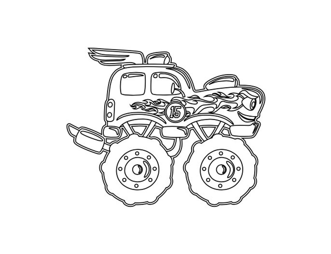 Children's Monster Truck Coloring Pages! - Etsy