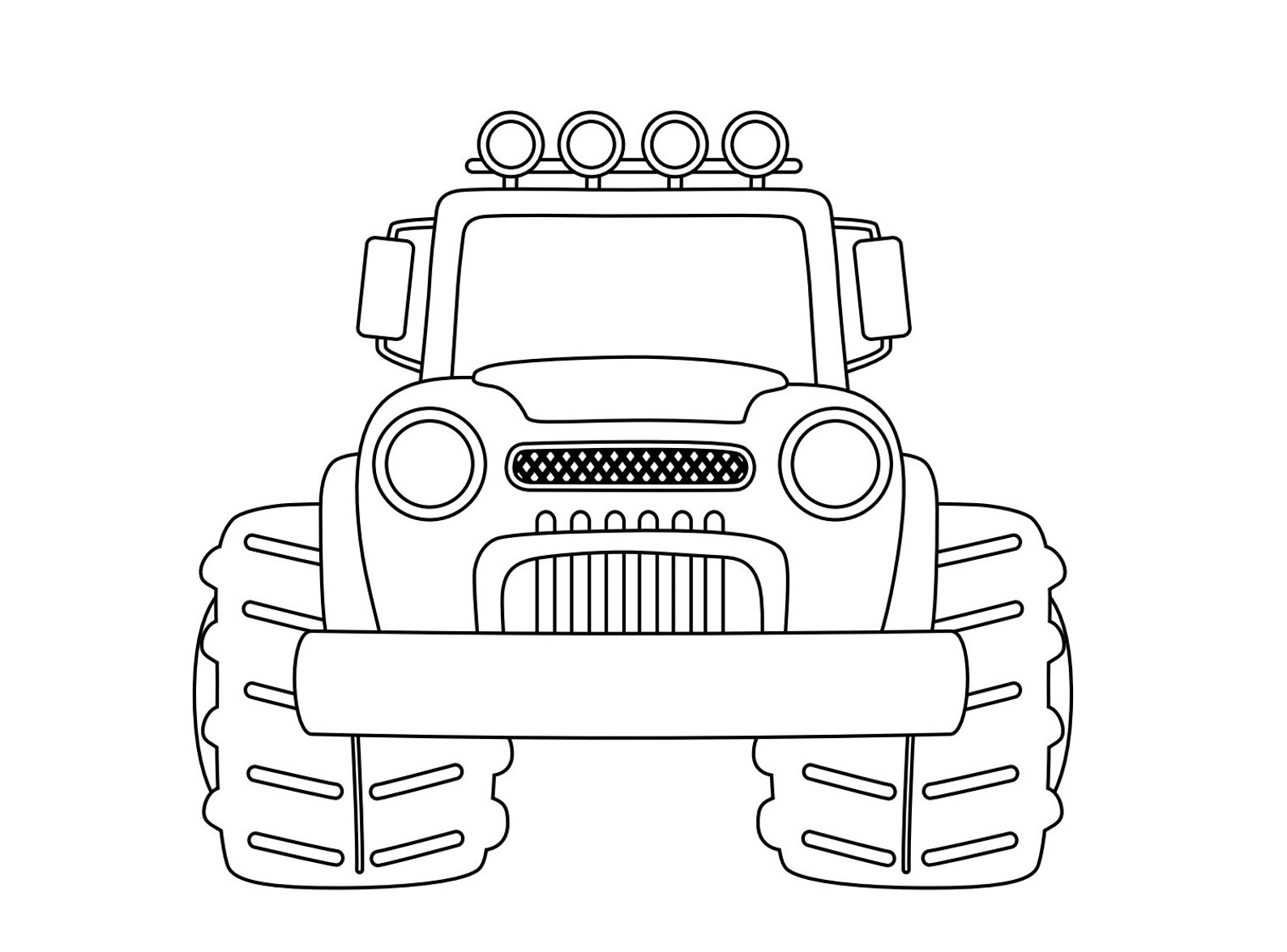 26 Children's Monster Truck Coloring Pages! - Etsy