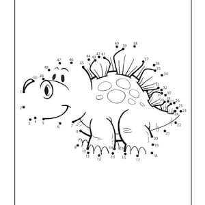 Children's Dinosaur Dot to Dot, Coloring Pages! - Etsy