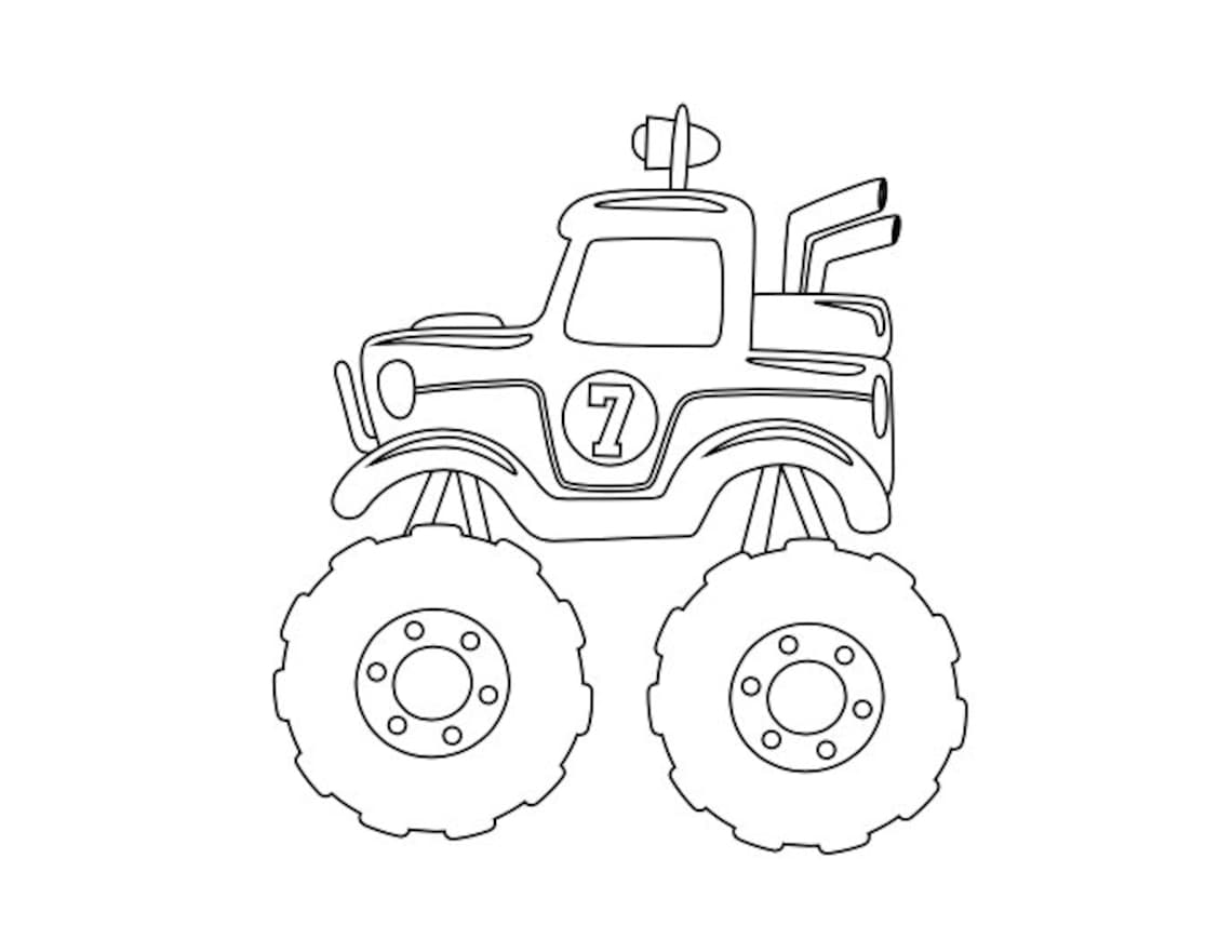 Children's Monster Truck Coloring Pages! - Etsy