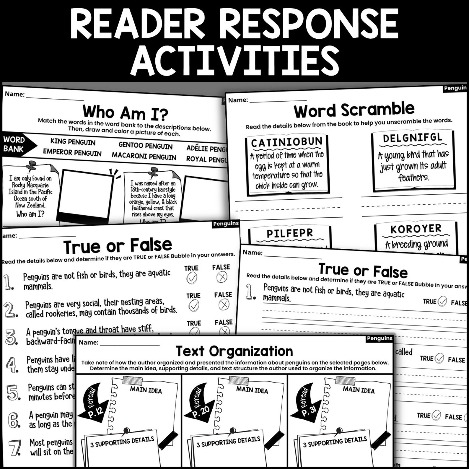 Penguins by Seymour Simon Interactive Read-aloud Book Companion ...