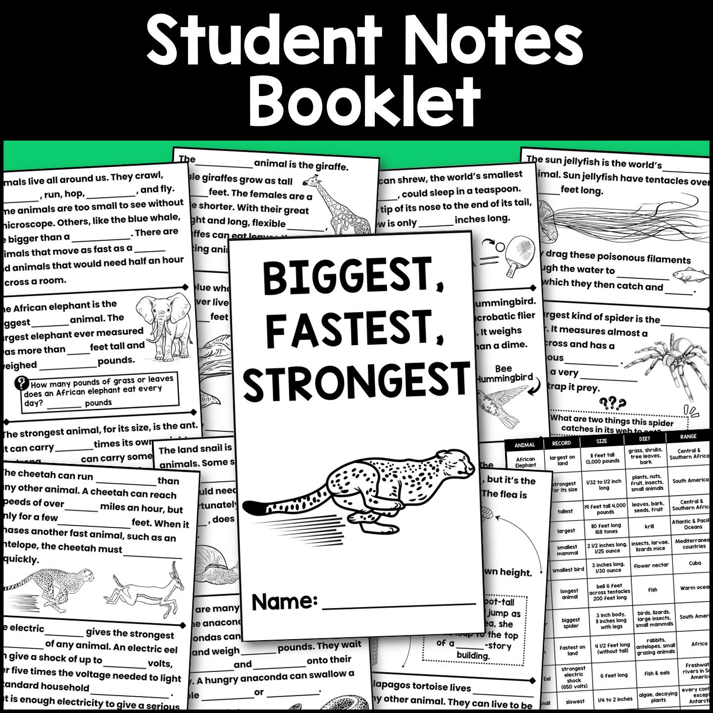 Biggest, Strongest, Fastest by Steve Jenkins Interactive Read-aloud ...