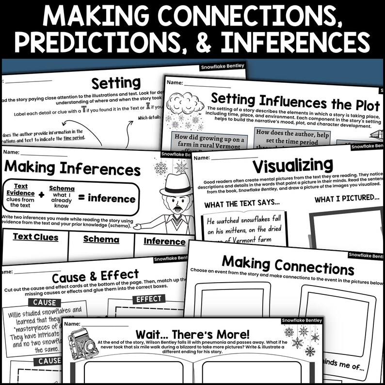 Snowflake Bentley Read-aloud Book Companion Activities - Etsy