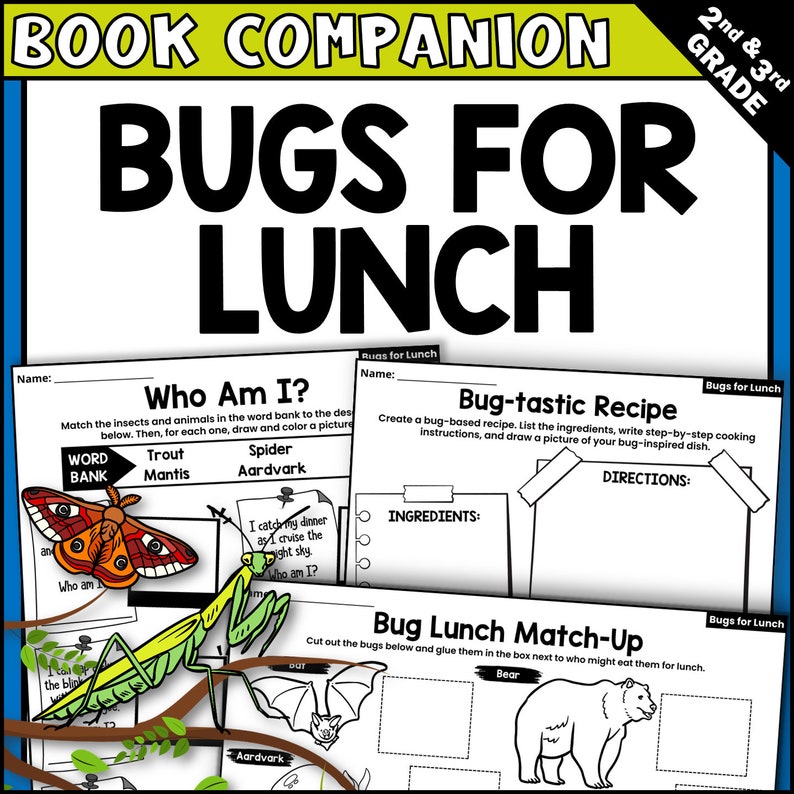 Bugs for Lunch Interactive Read Aloud Book Companion Activities - Etsy