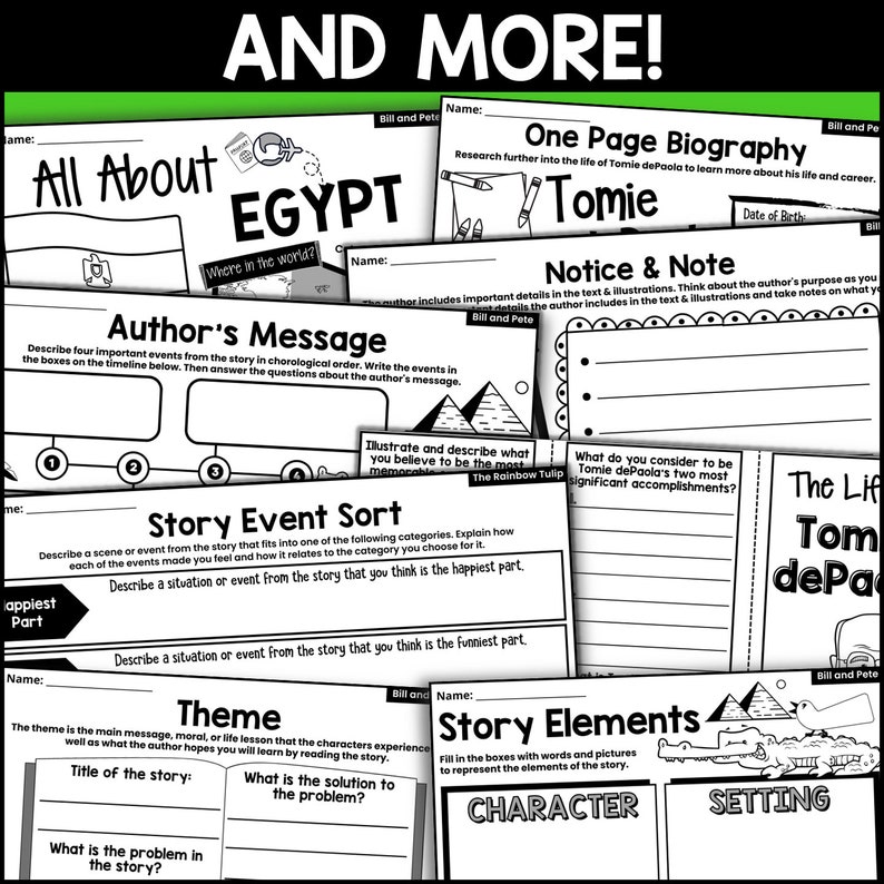 Bill and Pete by Tomie Depaola Interactive Read-aloud Book Companion ...