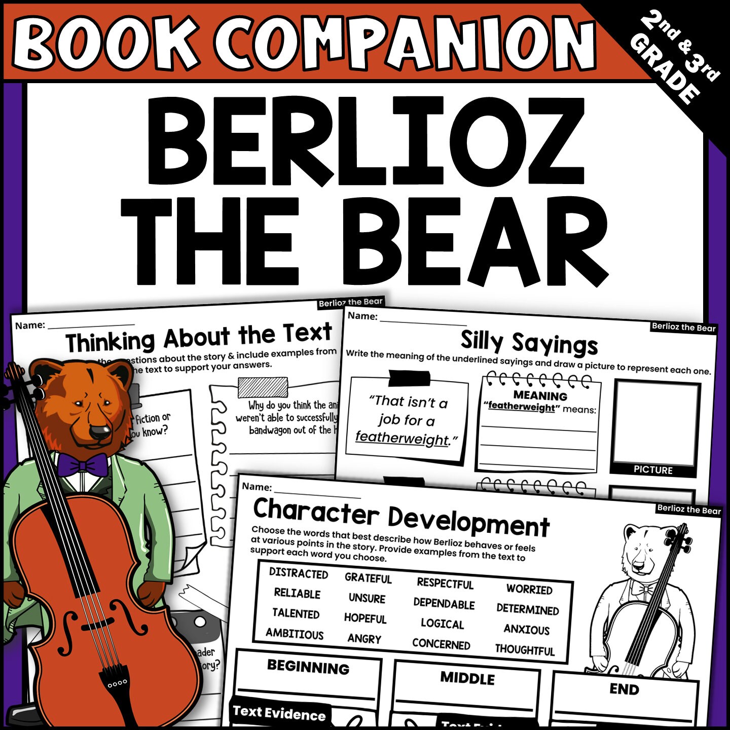 Berlioz the Bear by Jan Brett Interactive Read-aloud Activities - Etsy