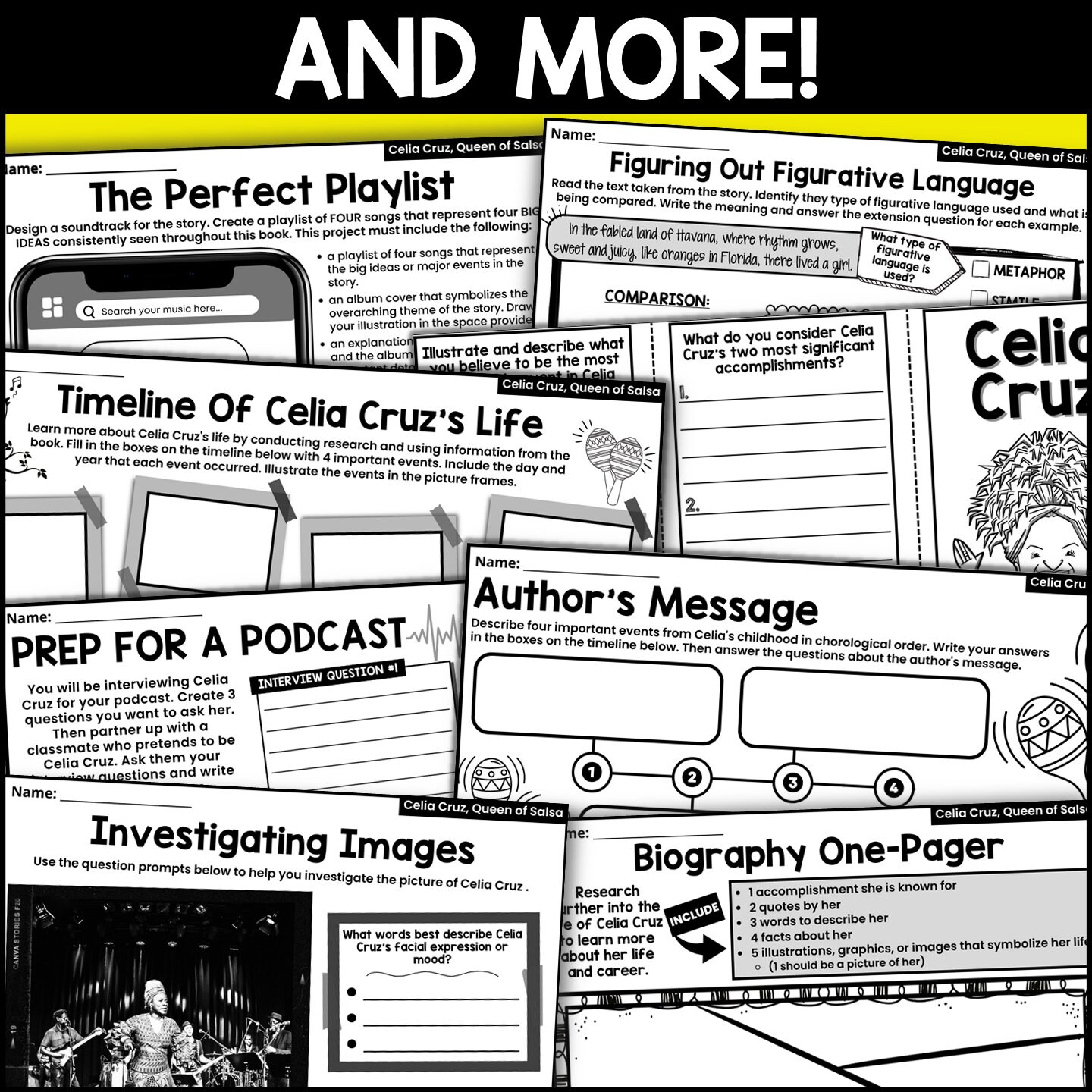 Celia Cruz, the Queen of Salsa Read-aloud Book Companion Activities - Etsy