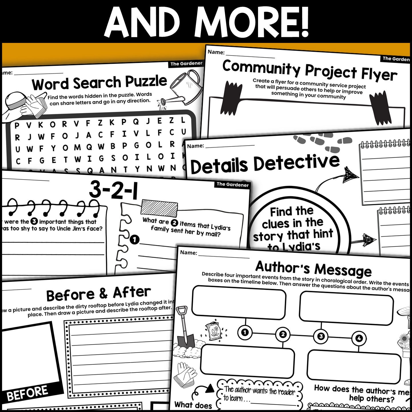 The Gardener Interactive Read-aloud Activities and Book Companion - Etsy