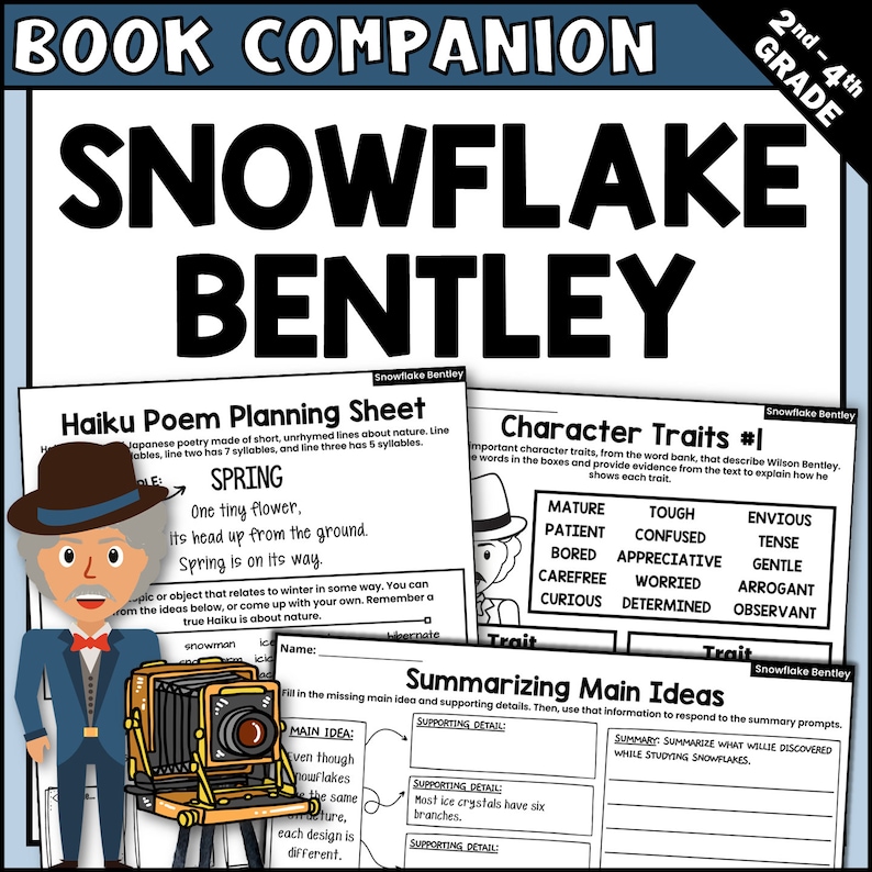 Snowflake Bentley Read-aloud Book Companion Activities - Etsy