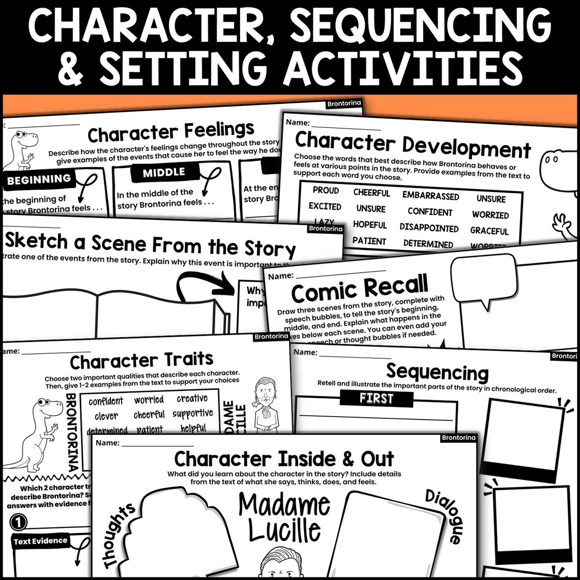 Brontorina! by James Howe Interactive Read-aloud Activities - Etsy