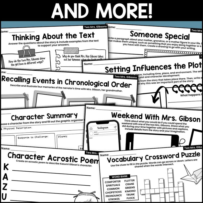 Two Mrs. Gibsons, by Toyomi Igus Interactive Read-aloud Activities and ...