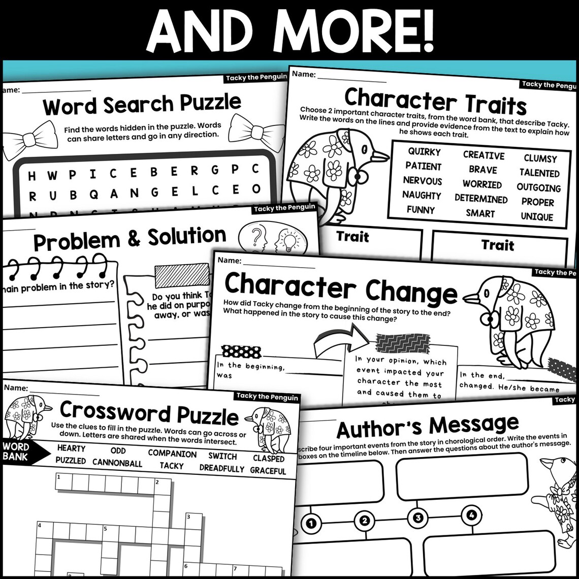 Tacky the Penguin Read-aloud Book Companion Activities - Etsy