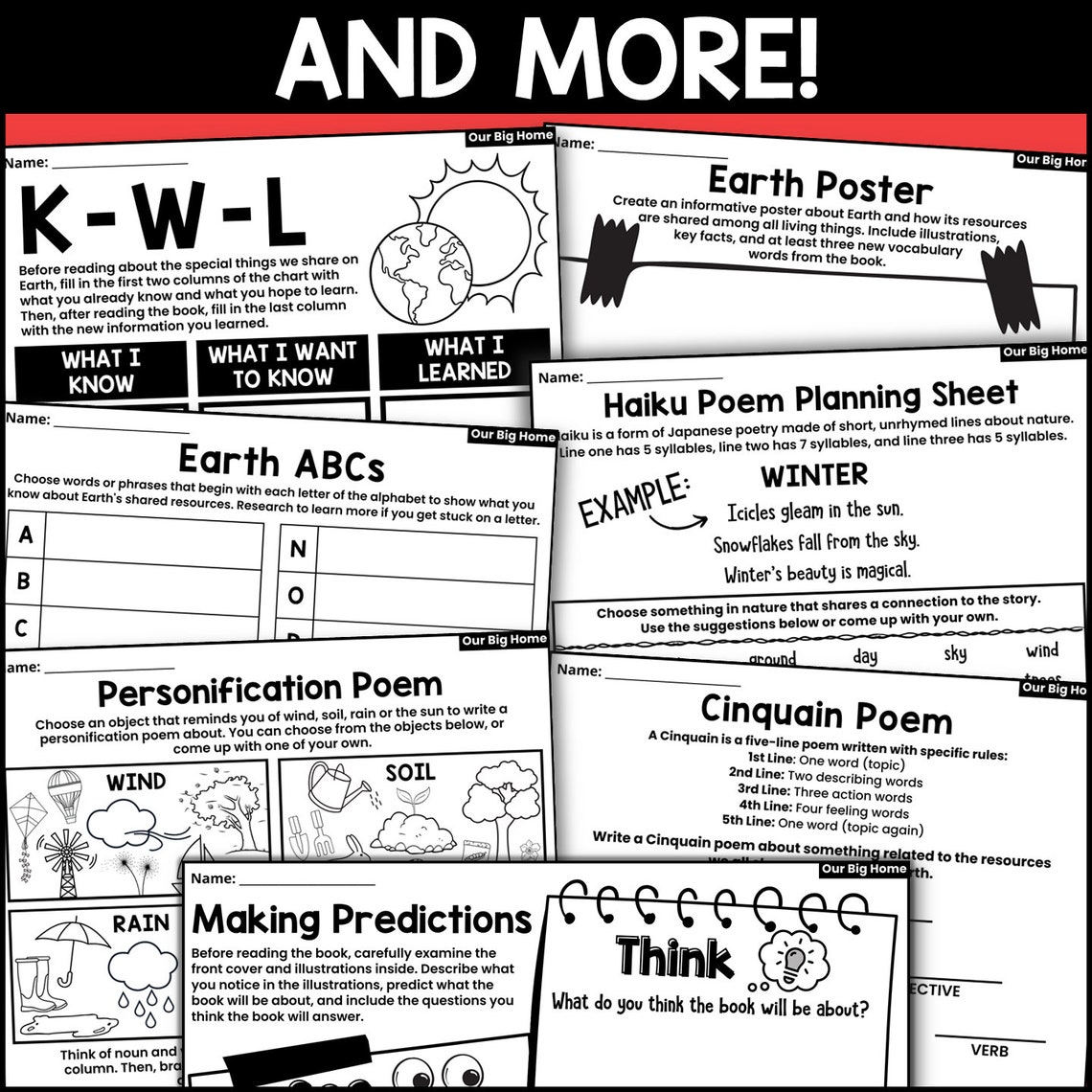 Our Big Home: an Earth Poem Interactive Read-aloud and Book Companion ...