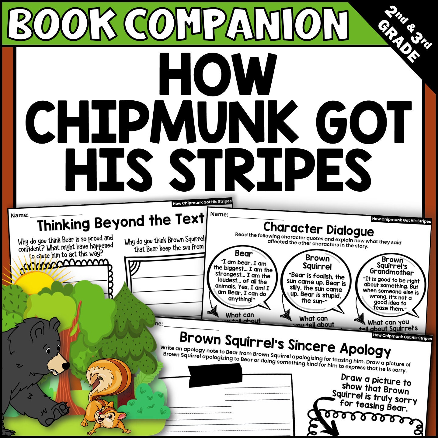 How Chipmunk Got His Stripes Interactive Read-aloud Activities and Book ...