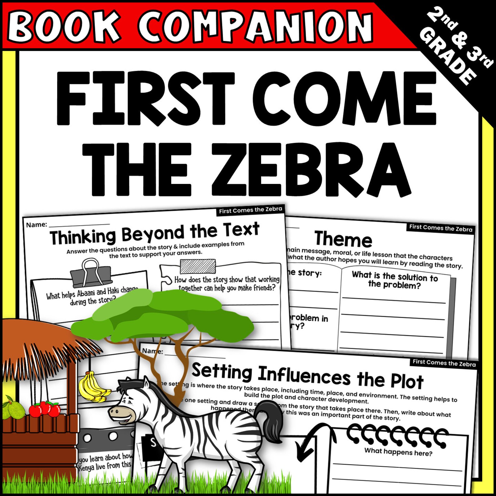 First Come the Zebra Read-aloud and Book Companion Activities - Etsy