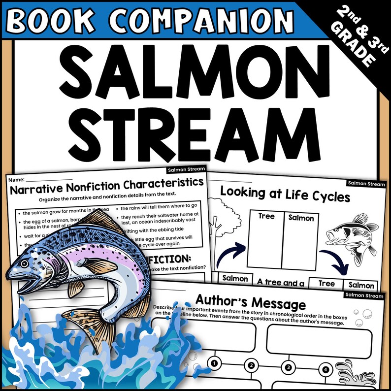 Salmon Stream Interactive Read-aloud Activities and Book Companion - Etsy