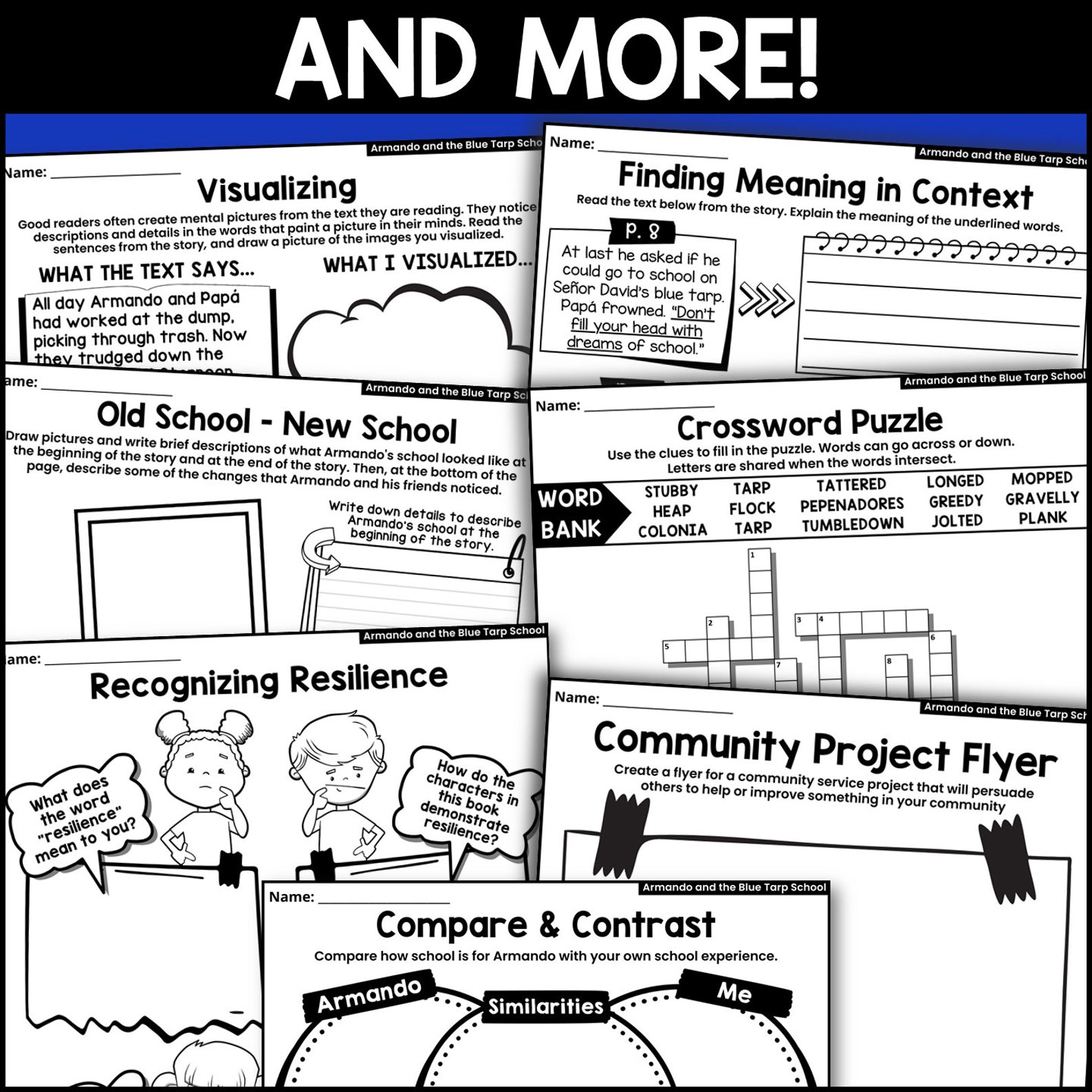 Armando and the Blue Tarp School Interactive Read-aloud Activities - Etsy