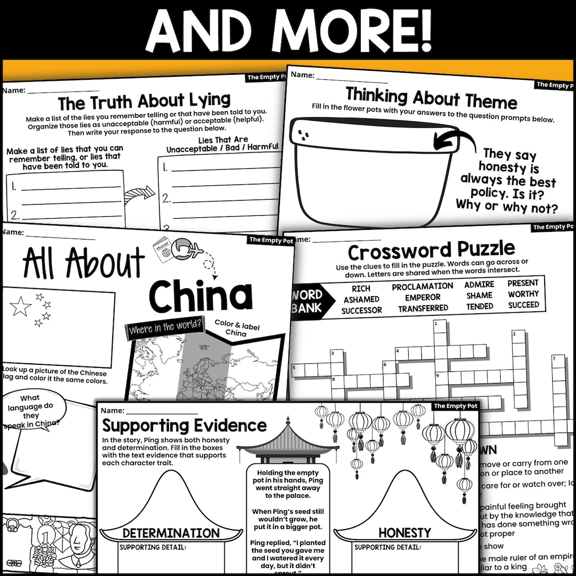 The Empty Pot Interactive Read-aloud Activities and Book Companion - Etsy