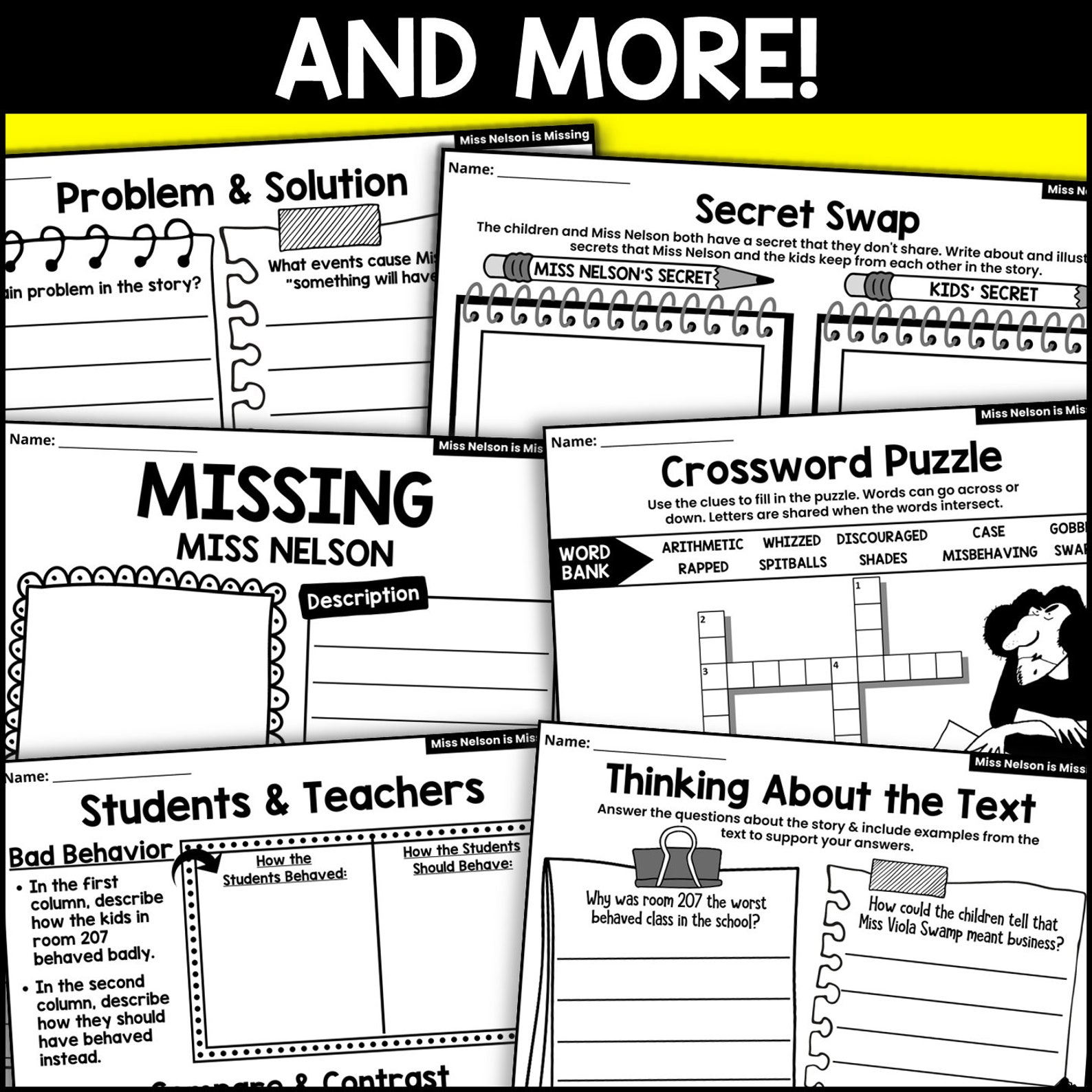 Miss Nelson is Missing Interactive Read-aloud Activities and Book ...