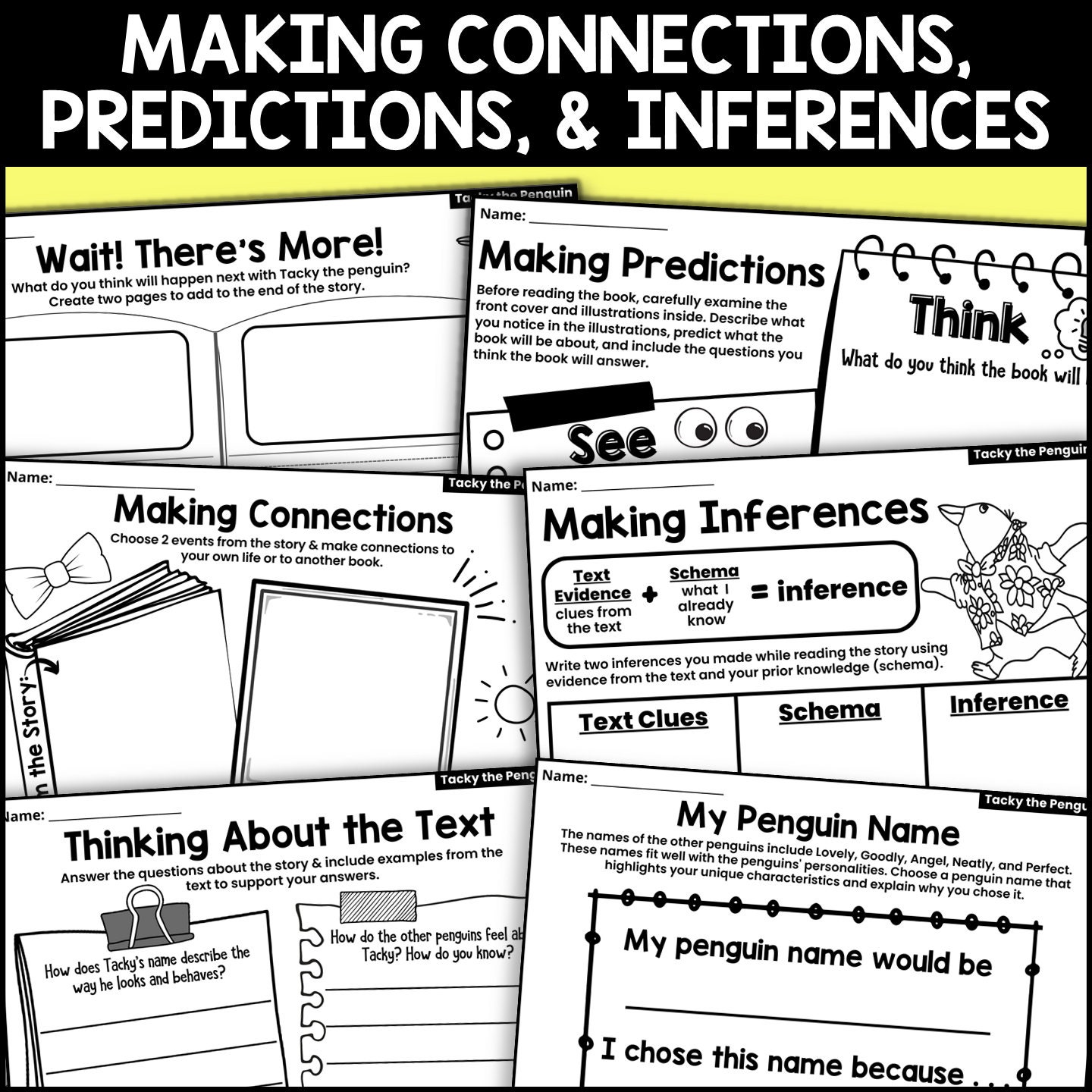 Tacky the Penguin Read-aloud Book Companion Activities - Etsy