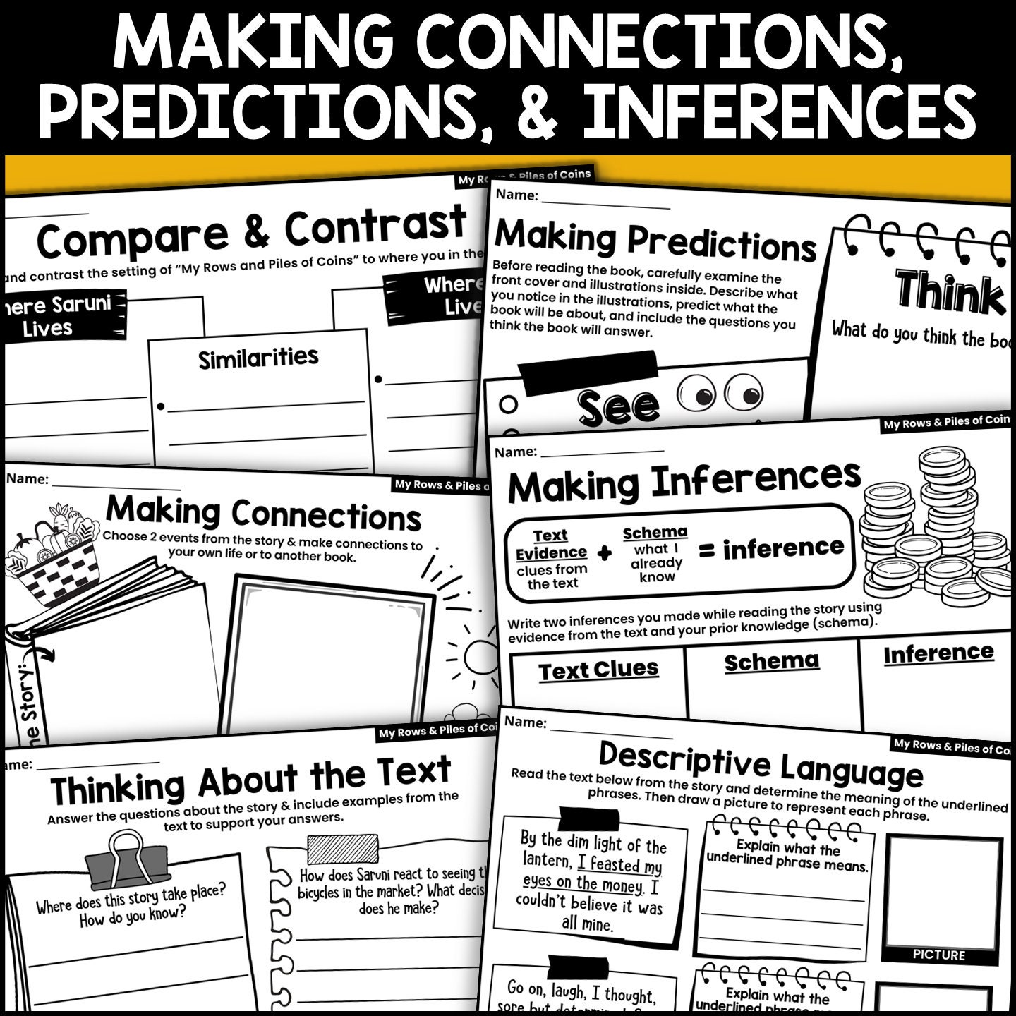 My Rows and Piles of Coins Interactive Read-aloud Activities and Book ...