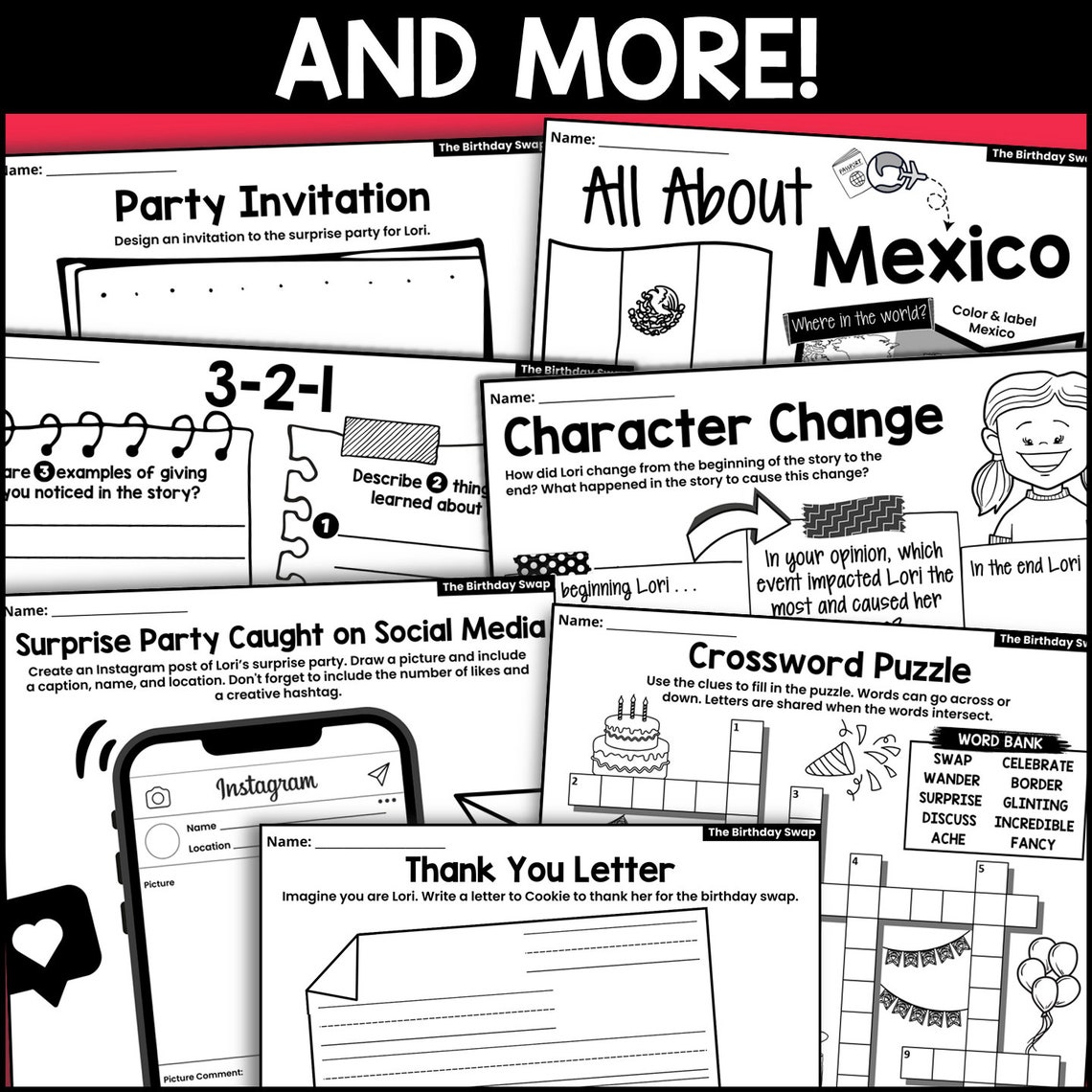 The Birthday Swap Interactive Read-aloud Activities and Book Companion ...