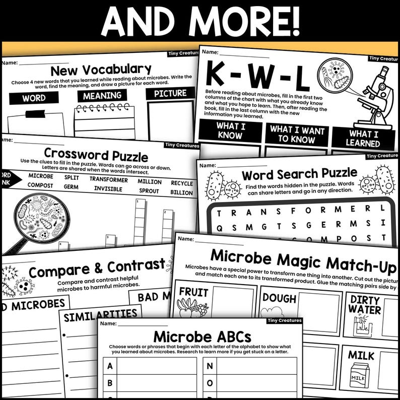 Tiny Creatures: the World of Microbes Interactive Read-aloud Activities ...