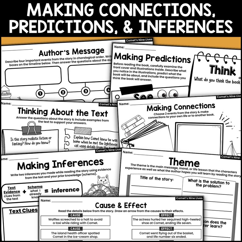 Comet's Nine Lives by Jan Brett Interactive Read-aloud Activities - Etsy