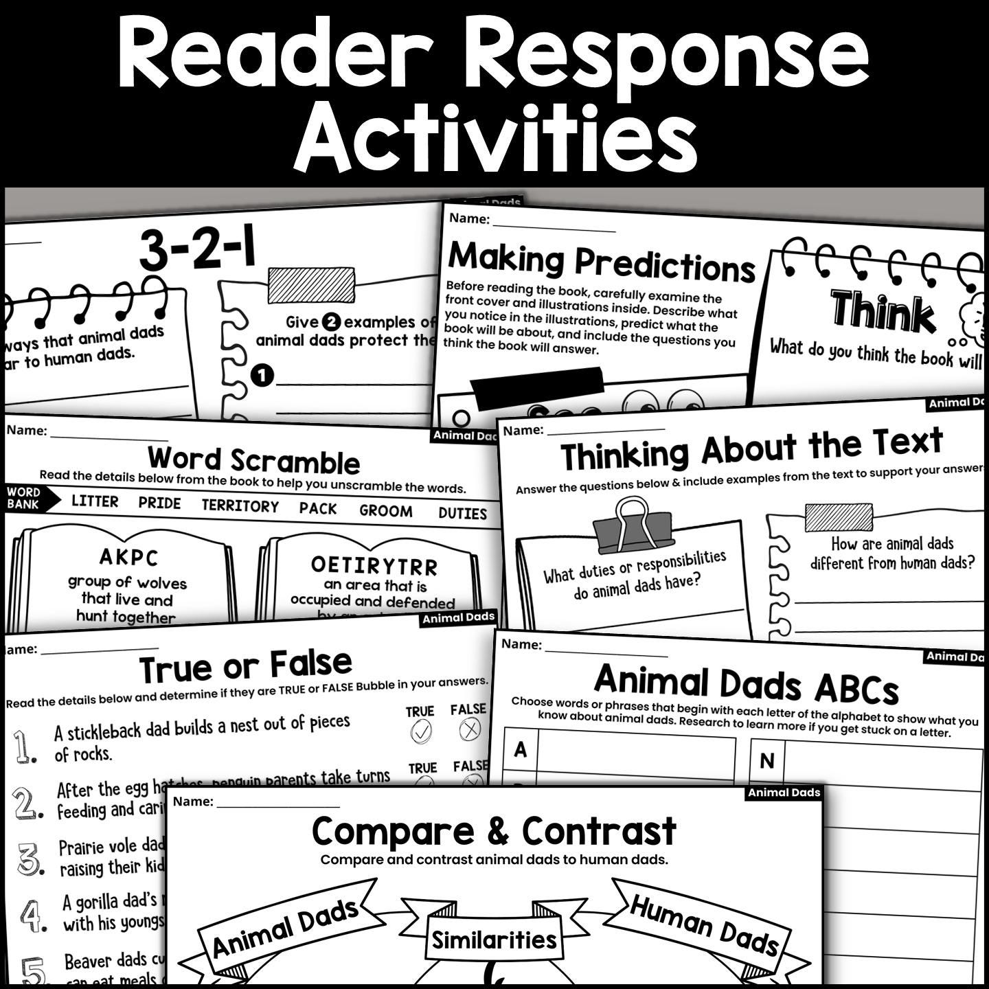 Animal Dads by Steve Jenkins Interactive Read-aloud Activities - Etsy